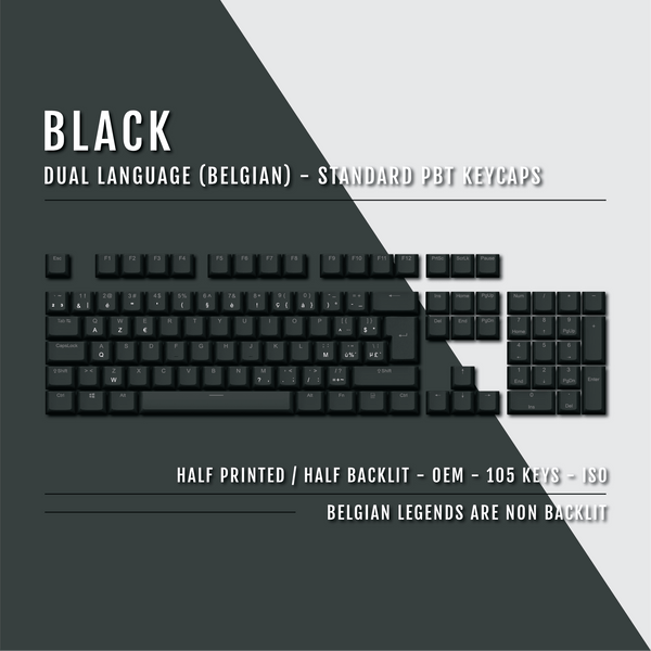 Black Belgian (ISO-BE) Dual Language PBT Keycaps – Krome Keycaps LTD