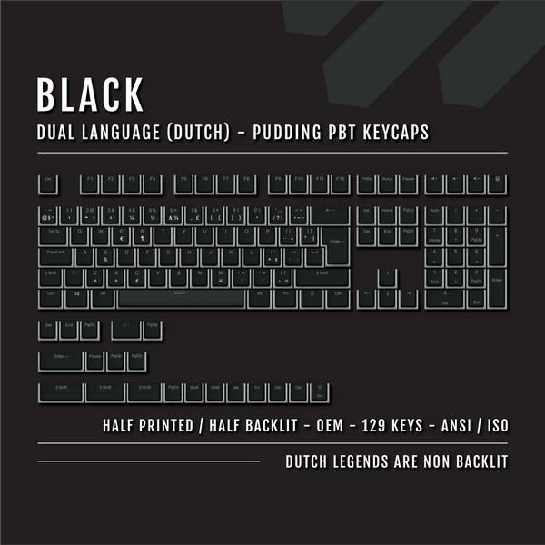Black Dutch (ISO-NL) Dual Language PBT Pudding Keycaps – Krome Keycaps LTD