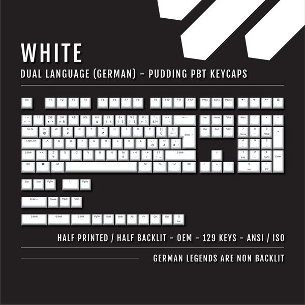 White German (ISO-DE) Dual Language PBT Pudding Keycaps – Krome Keycaps LTD