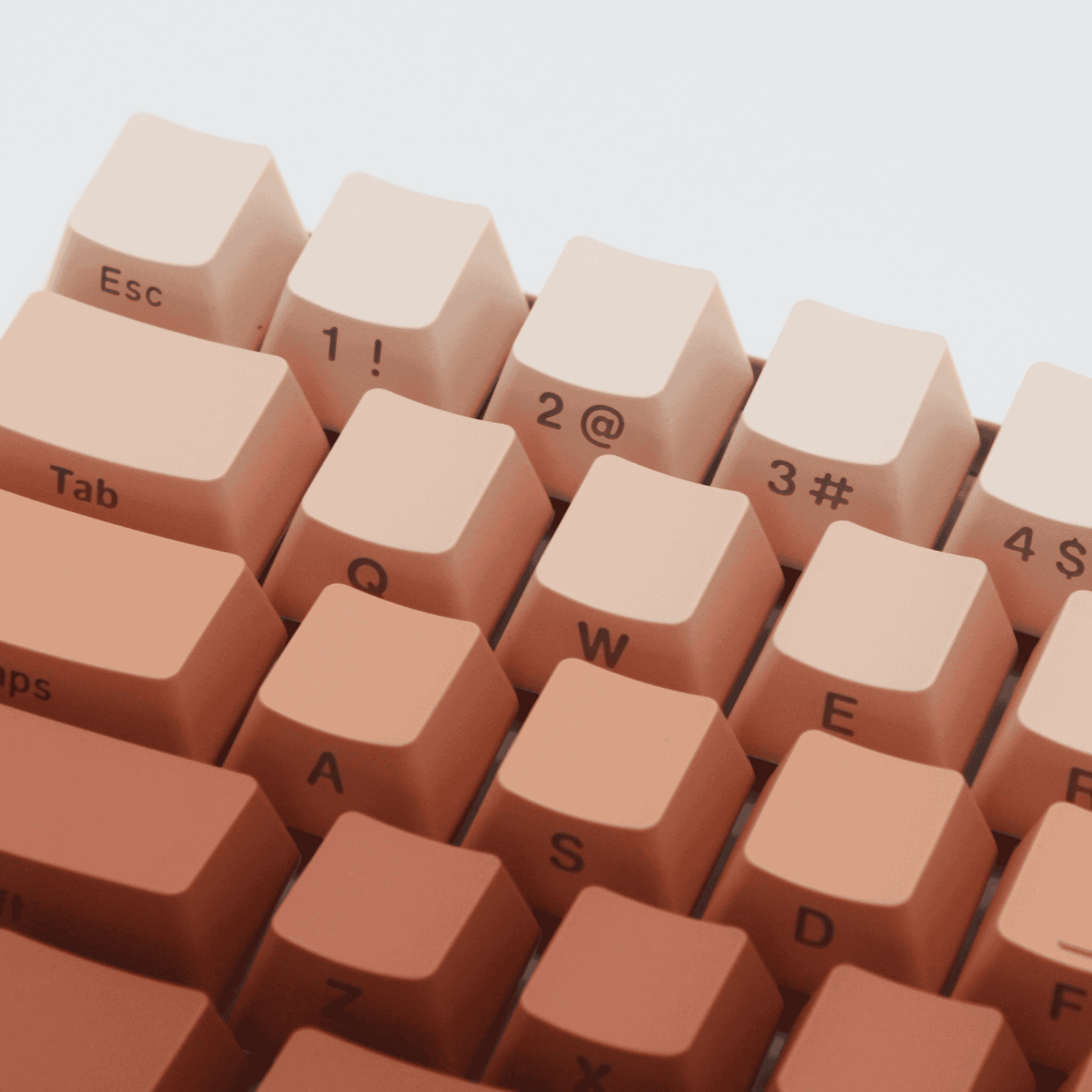 Light Red Gradient Side-Profile Backlit PBT Keycaps – Krome Keycaps LTD