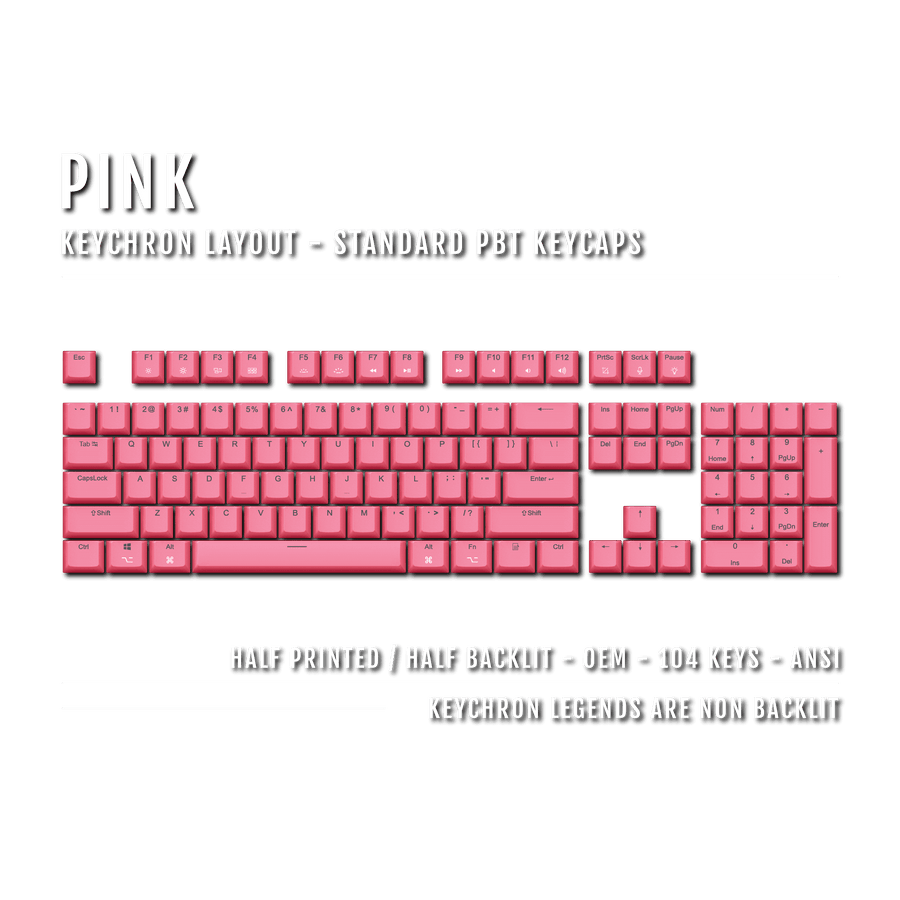 Pink Keychron (Layout) Dual Language PBT Keycaps – Krome Keycaps LTD