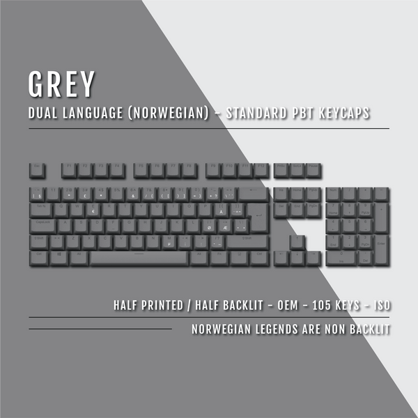 Grey Norwegian (ISO-NO) Dual Language PBT Keycaps – Krome Keycaps LTD