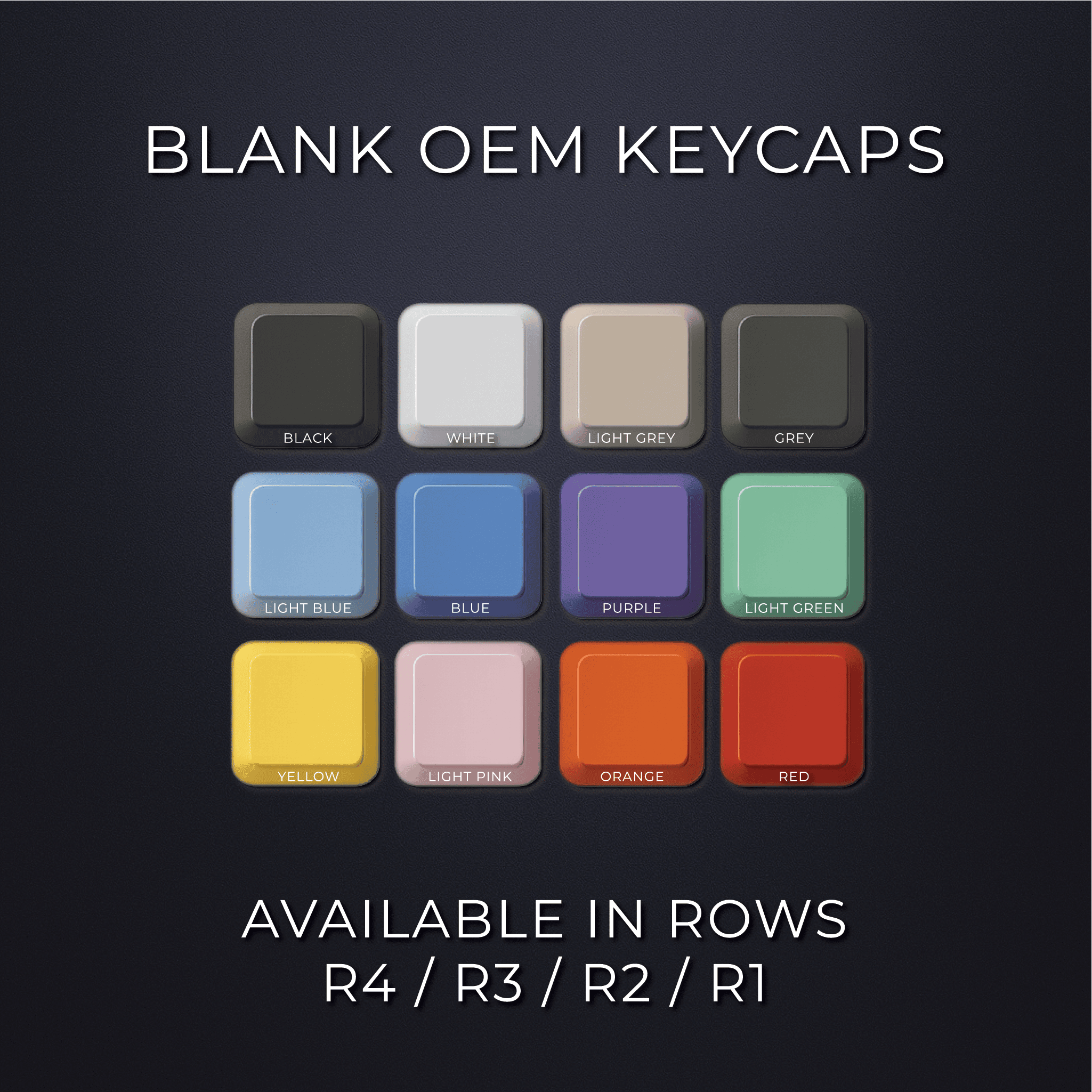 Single Blank OEM PBT Keycaps – Choose Any Row – Krome Keycaps LTD