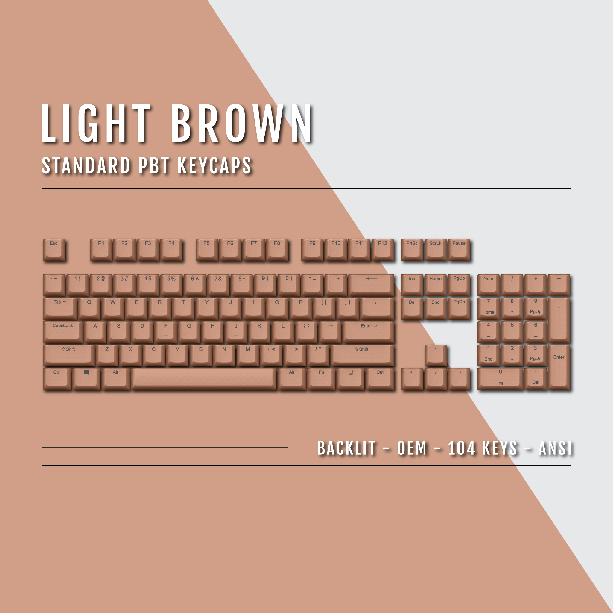 Light Brown Backlit PBT Keycaps – Krome Keycaps LTD