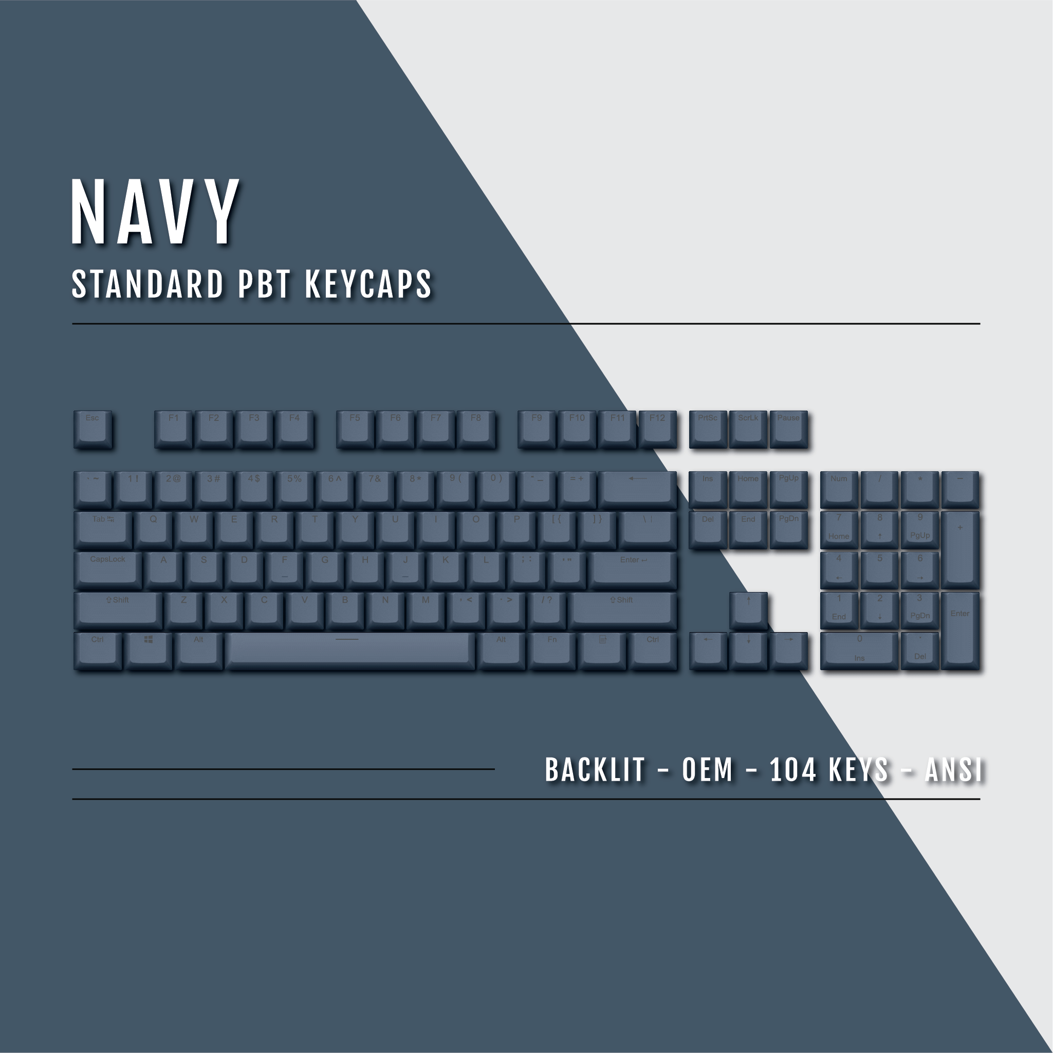 Navy Backlit PBT Keycaps – Krome Keycaps LTD