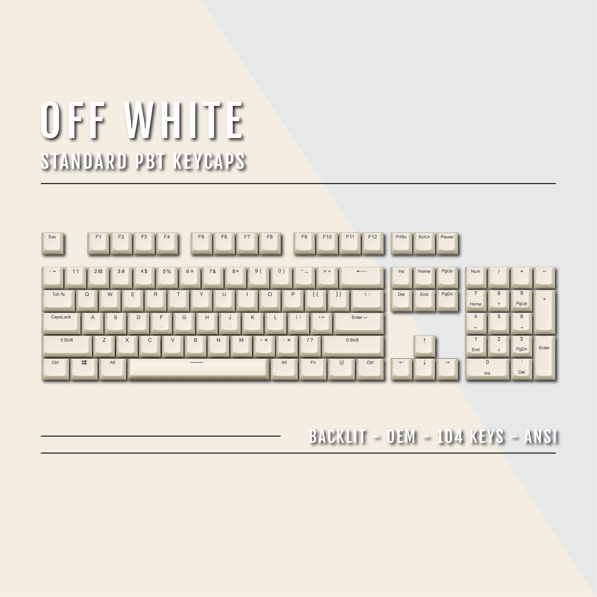 Off White Backlit PBT Keycaps – Krome Keycaps LTD