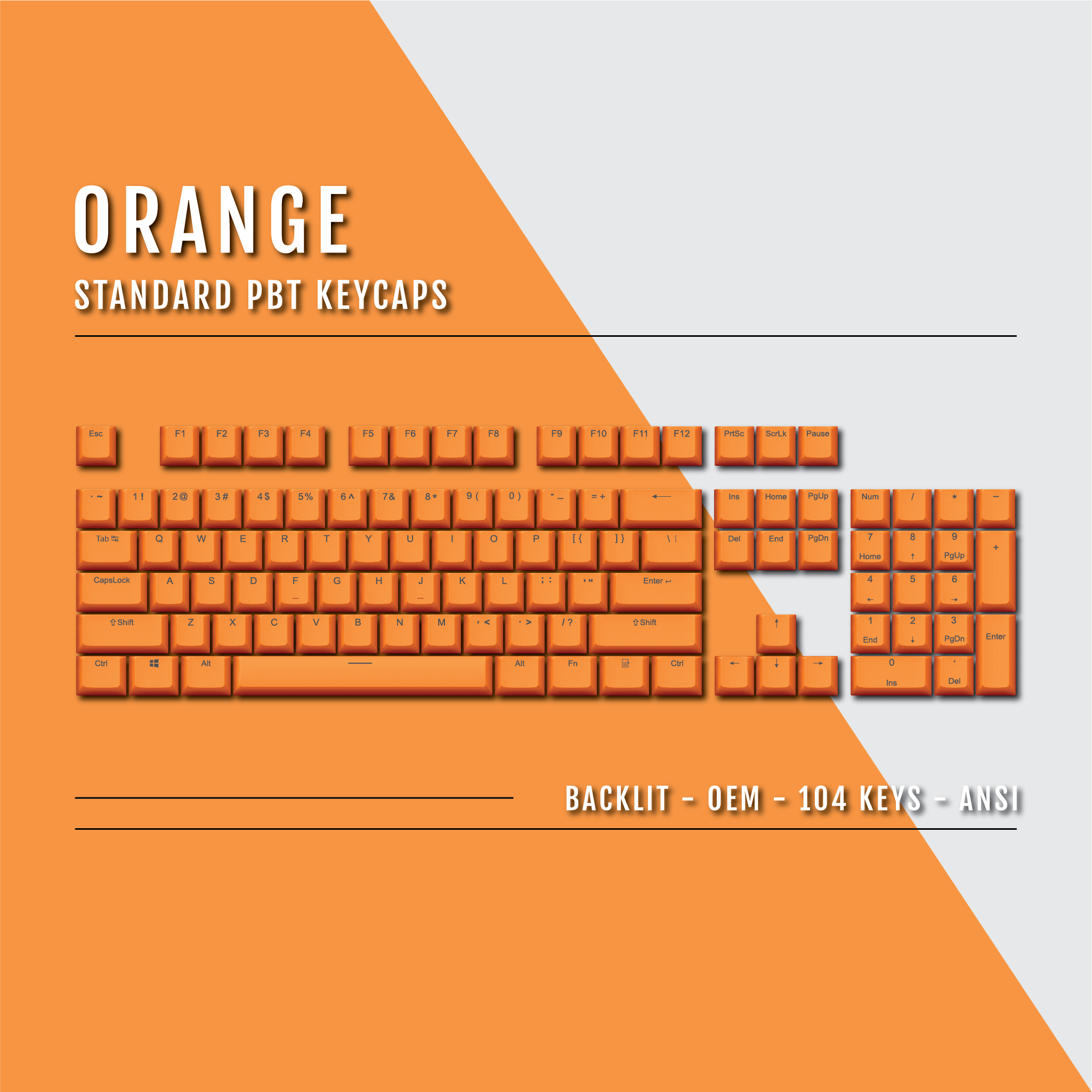 Orange Backlit PBT Keycaps – Krome Keycaps LTD