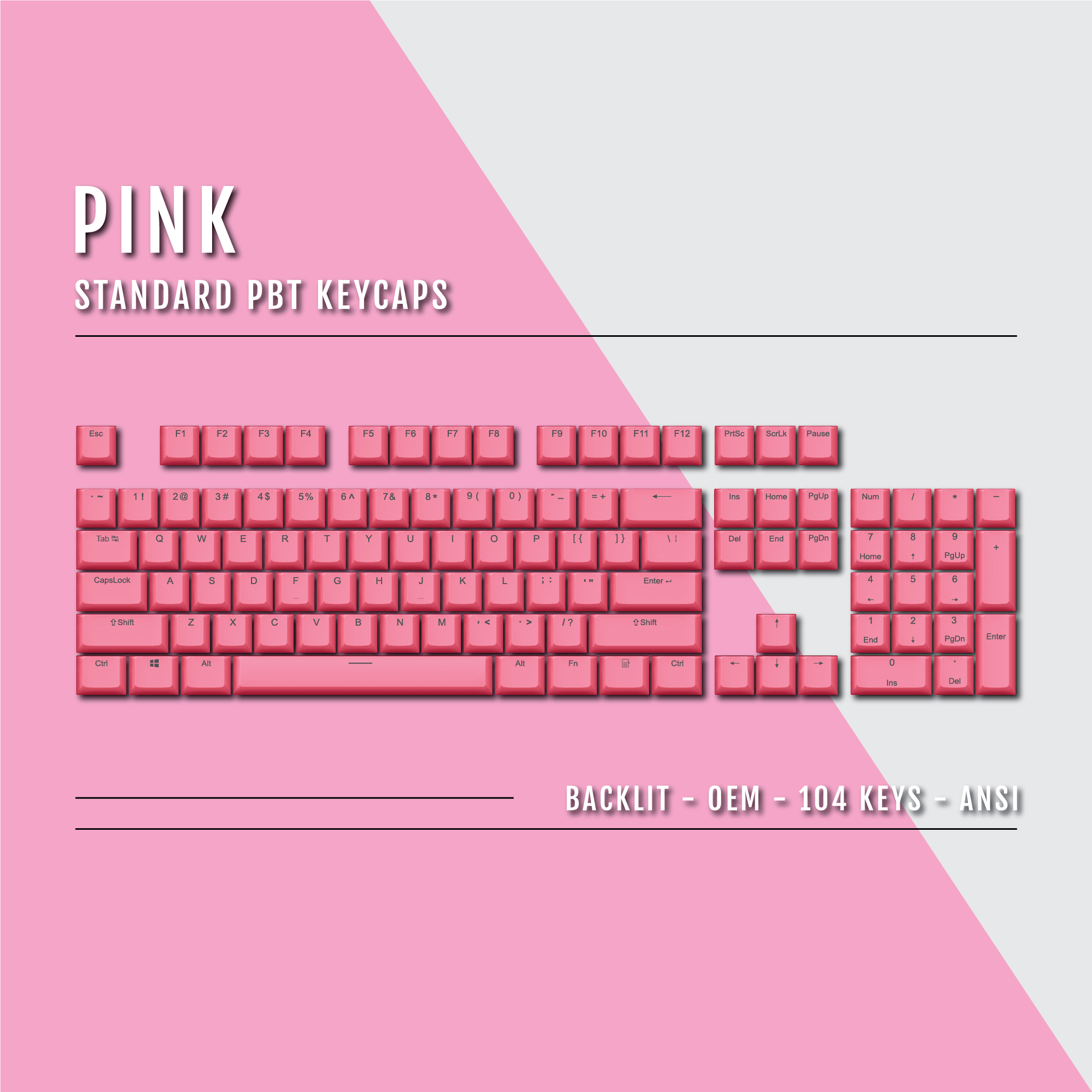 Pink Backlit PBT Keycaps – Krome Keycaps LTD