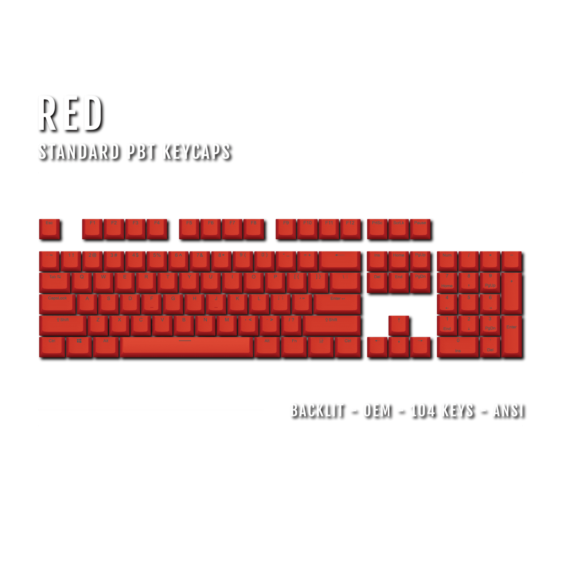Red Backlit PBT Keycaps – Krome Keycaps LTD