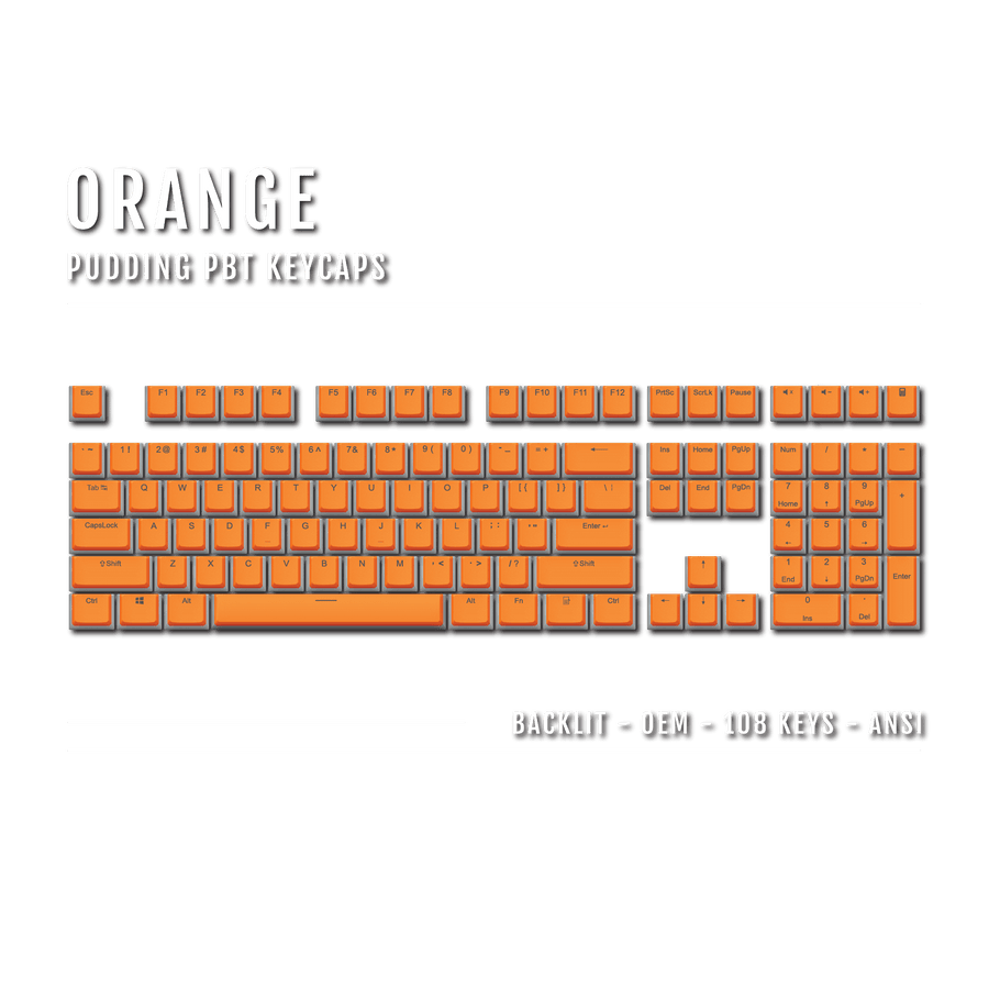 Orange Backlit PBT Pudding Keycaps – Krome Keycaps LTD
