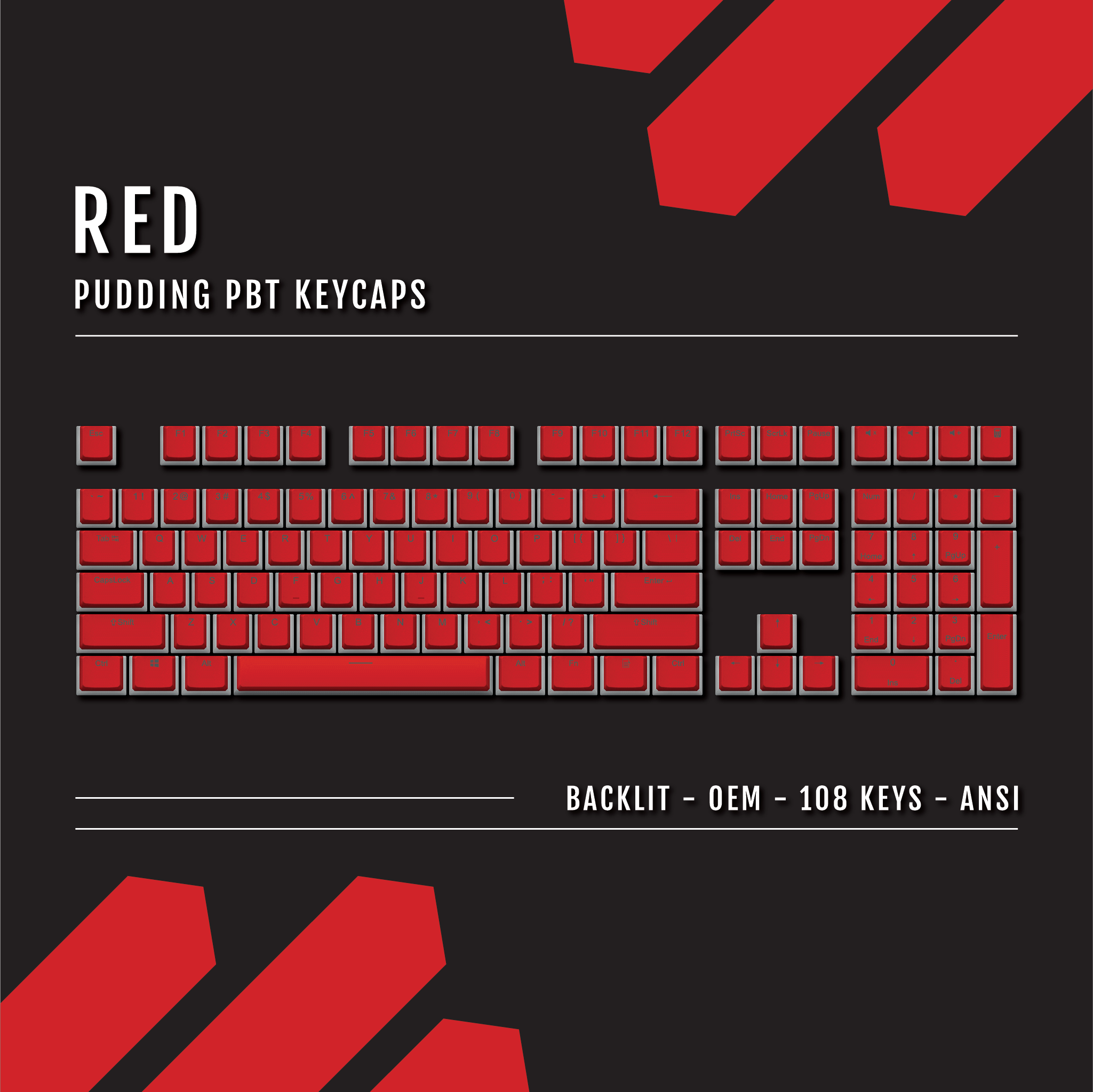 US Red Pudding PBT Keycaps - ANSI – Krome Keycaps LTD