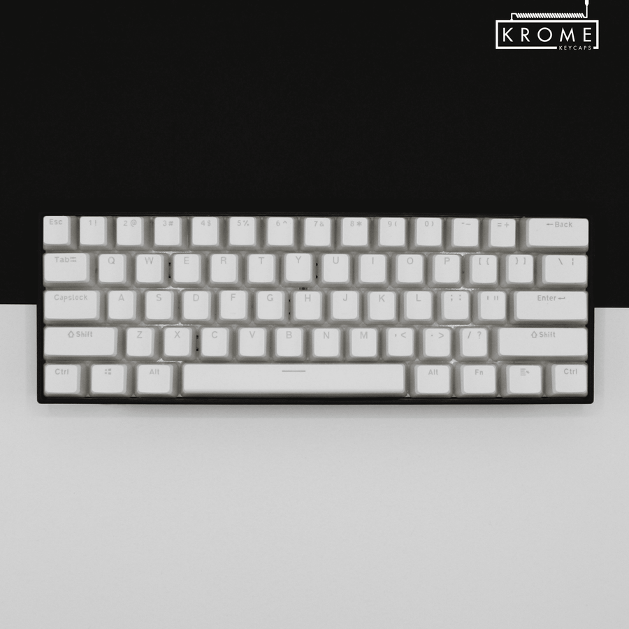 White Keychron (Layout) Dual Language PBT Pudding Keycaps – Krome ...