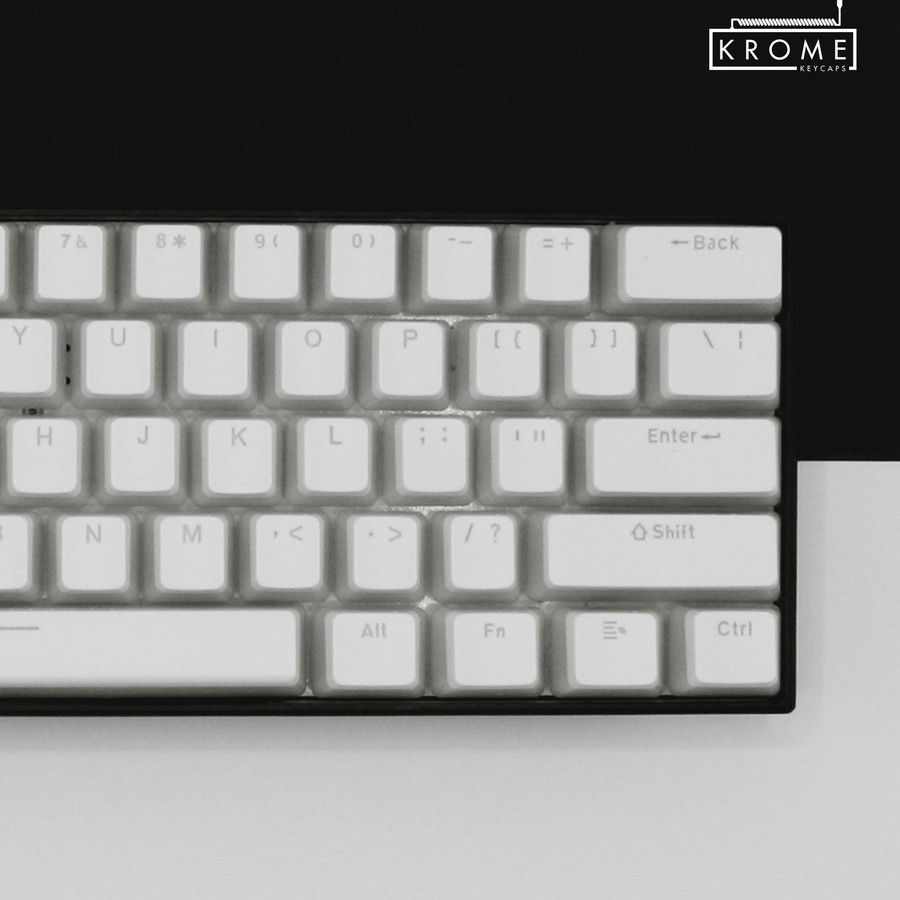 White Japanese Dual Language PBT Pudding Keycaps – Krome Keycaps LTD