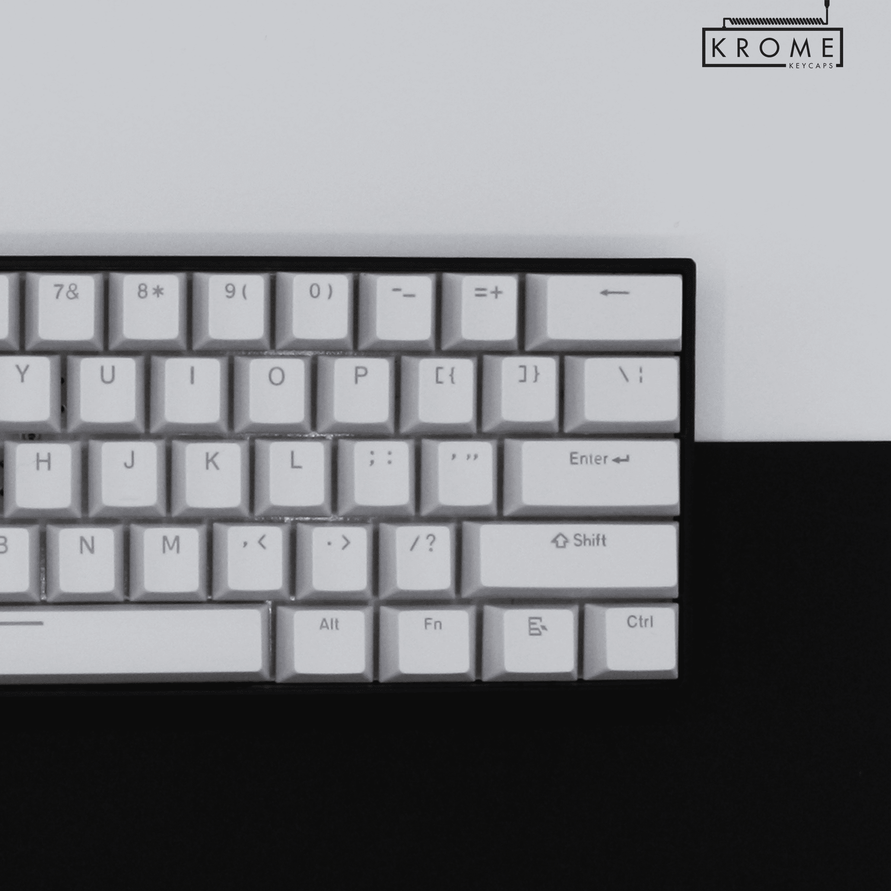 White Korean Dual Language PBT Keycaps – Krome Keycaps LTD