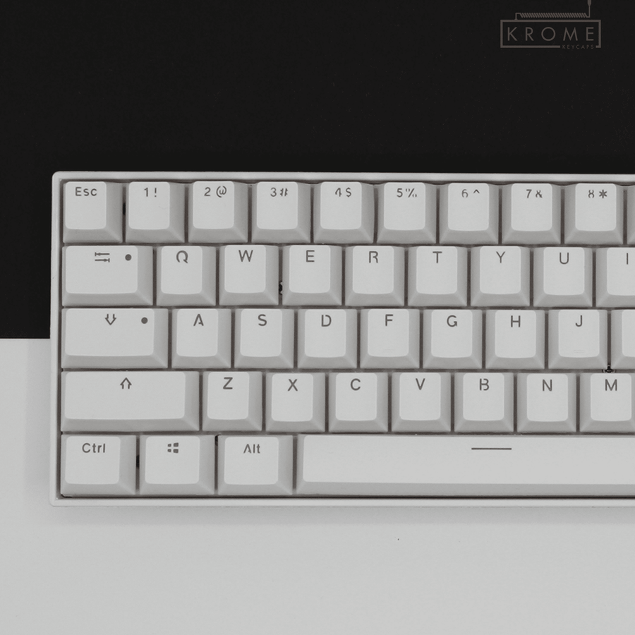 White UK Dual Language PBT Keycaps - 65/75% – Krome Keycaps LTD