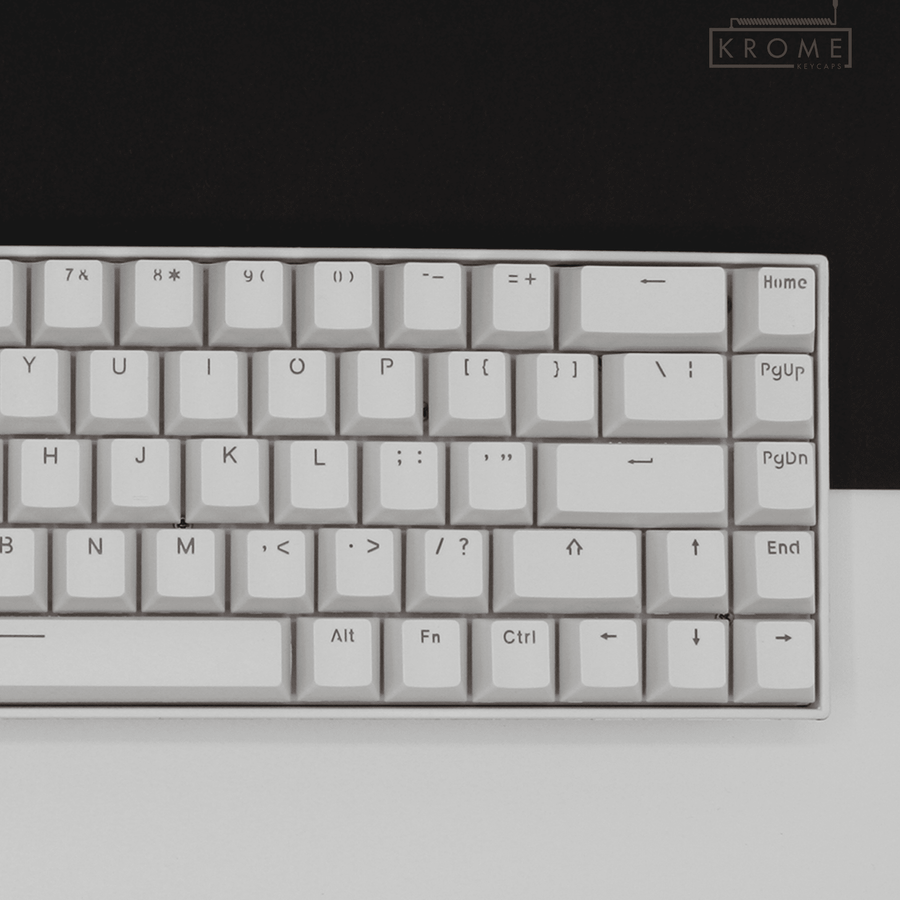 White UK Dual Language PBT Keycaps - 65/75% – Krome Keycaps LTD