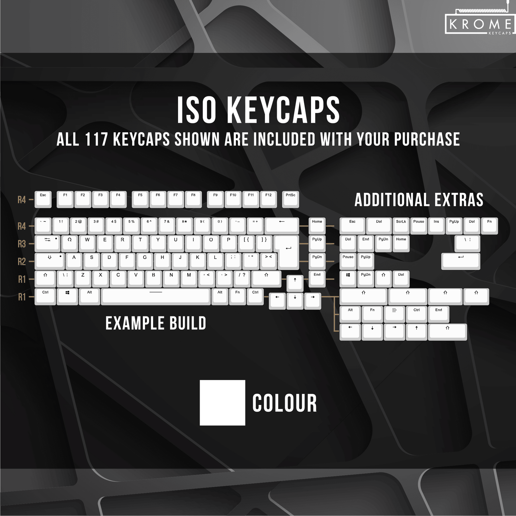 White Backlit PBT Keycaps - 65/75% – Krome Keycaps LTD