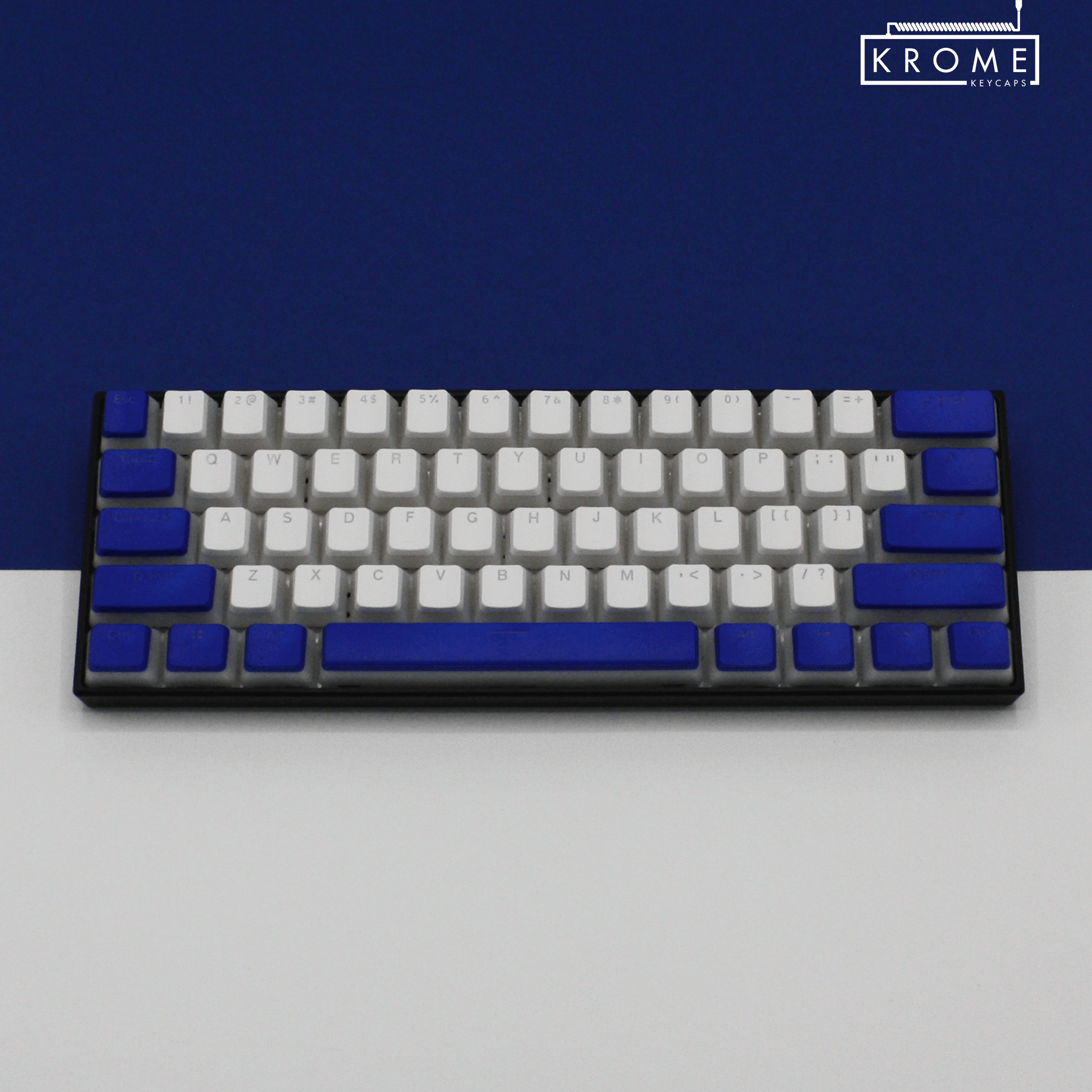 ANSI - Pudding Dark Blue & White PBT Keycaps – Krome Keycaps LTD