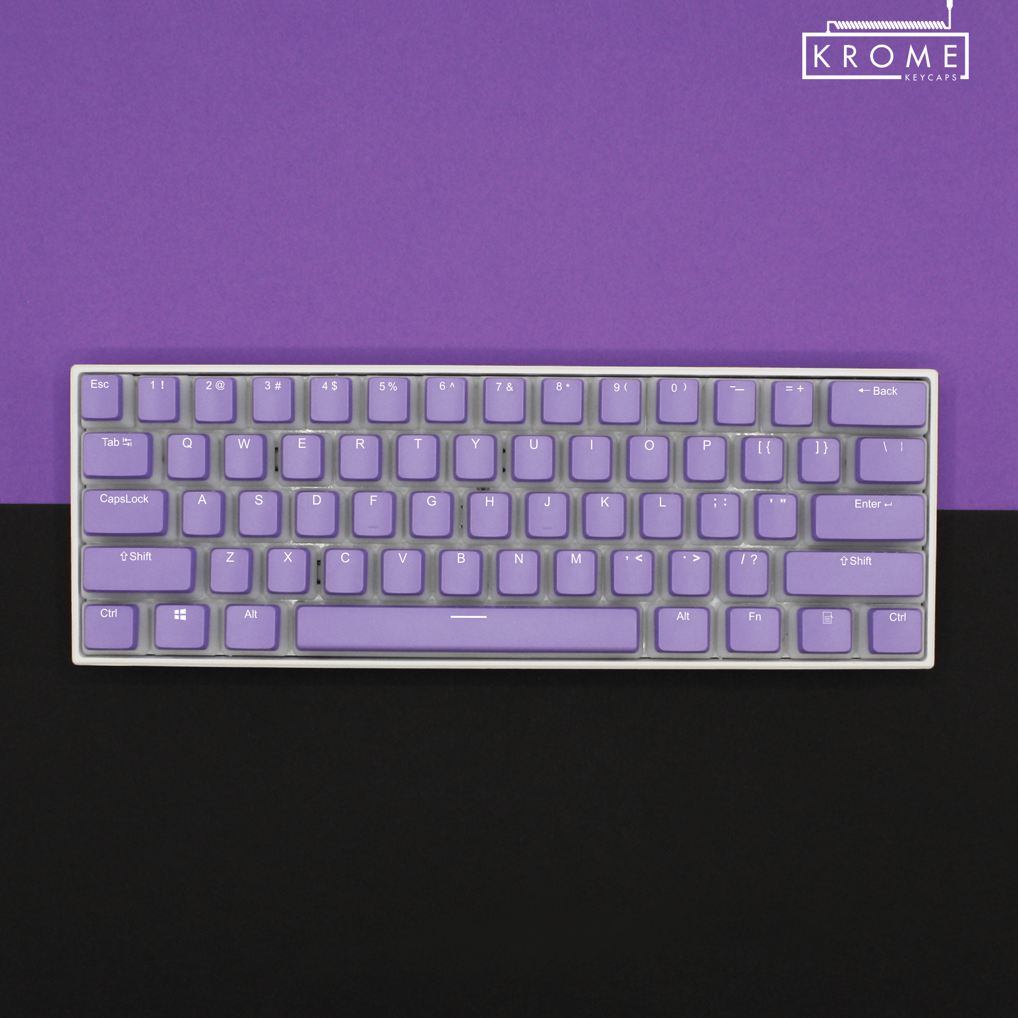 ANSI - Pudding Purple PBT Keycaps – kromekeycaps