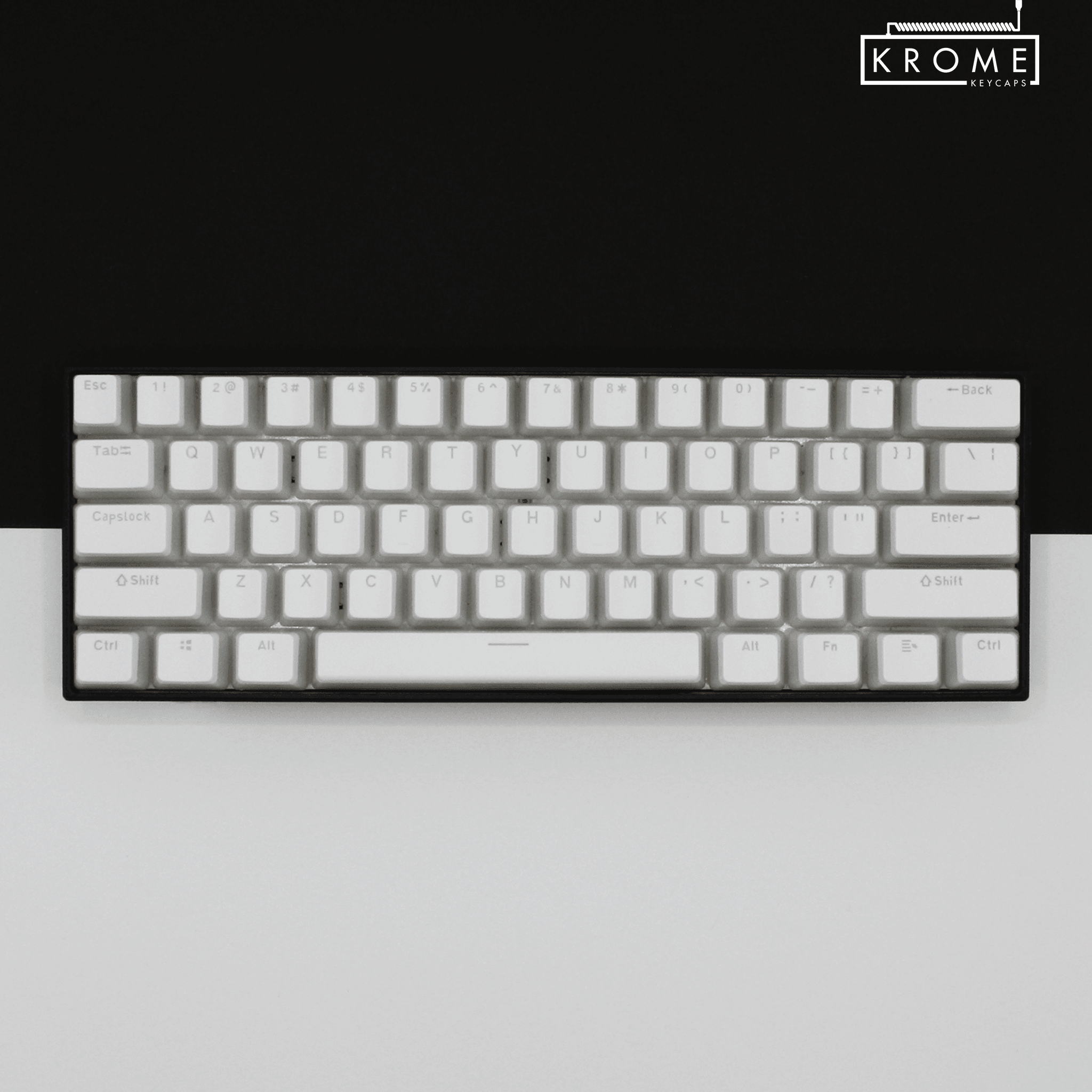 ISO/ANSI - Pudding White PBT Keycaps – kromekeycaps