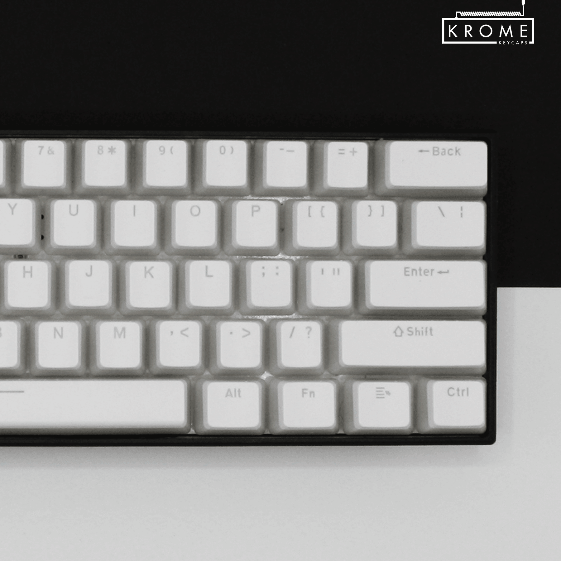 White Backlit PBT Pudding Keycaps – Krome Keycaps LTD