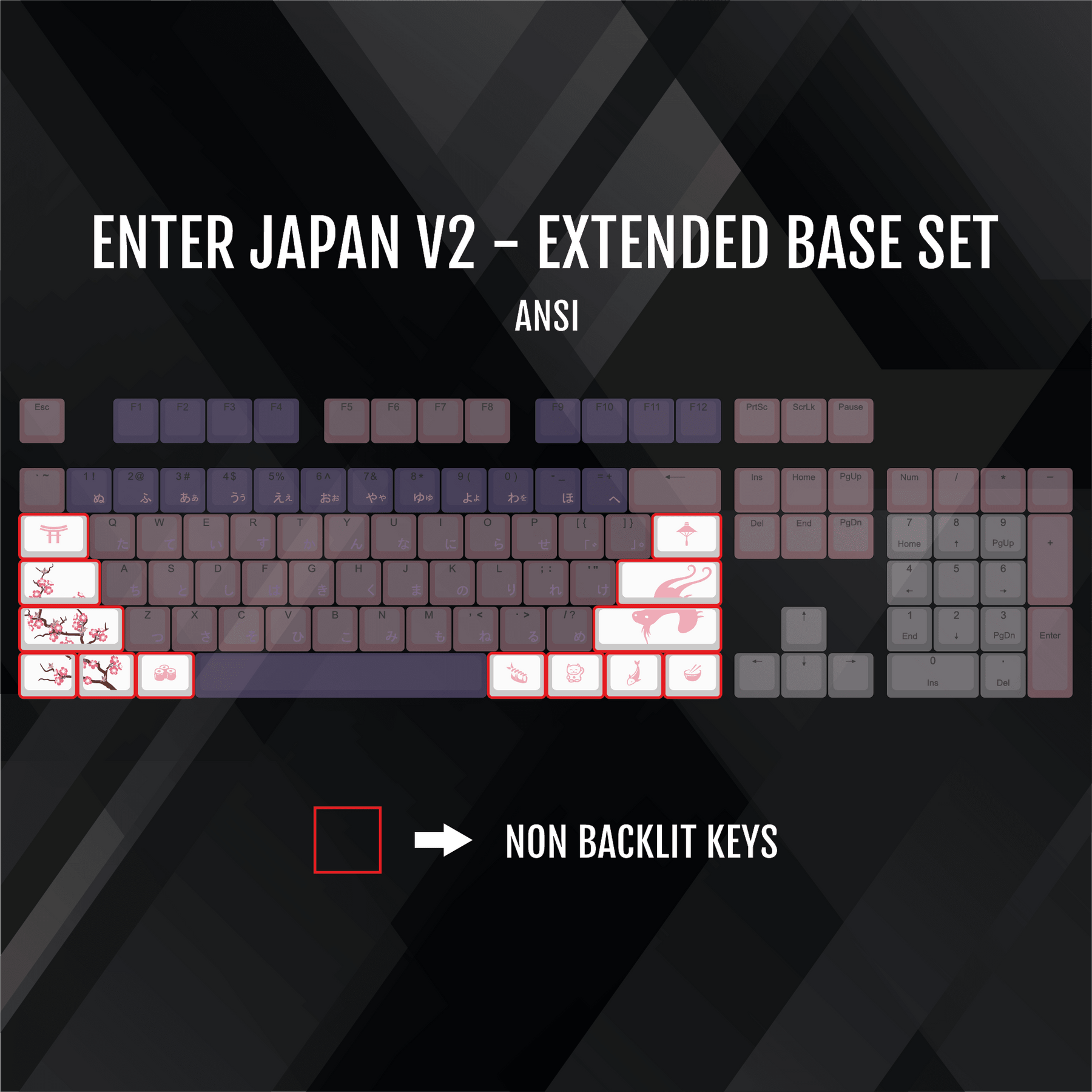 ISO/ANSI - Enter Japan V2 - White / Pink / Purple PBT Keycaps – Krome ...