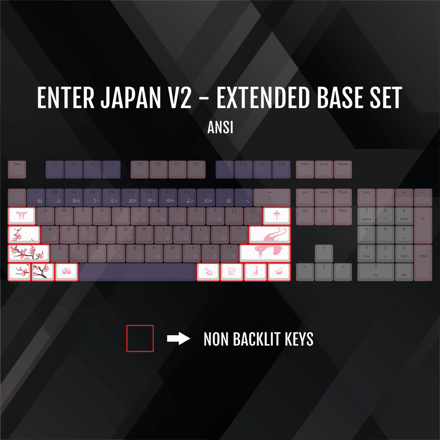 ISO/ANSI - Enter Japan V2 - White / Pink / Purple PBT Keycaps – Krome ...