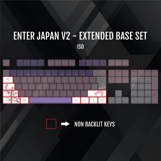 ISO/ANSI - Enter Japan V2 - White / Pink / Purple PBT Keycaps – Krome ...