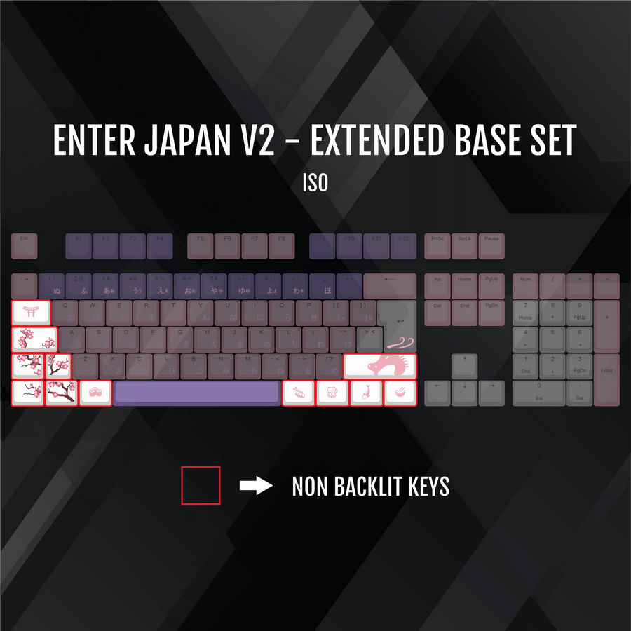 ISO/ANSI - Enter Japan V2 - White / Pink / Purple PBT Keycaps – Krome ...