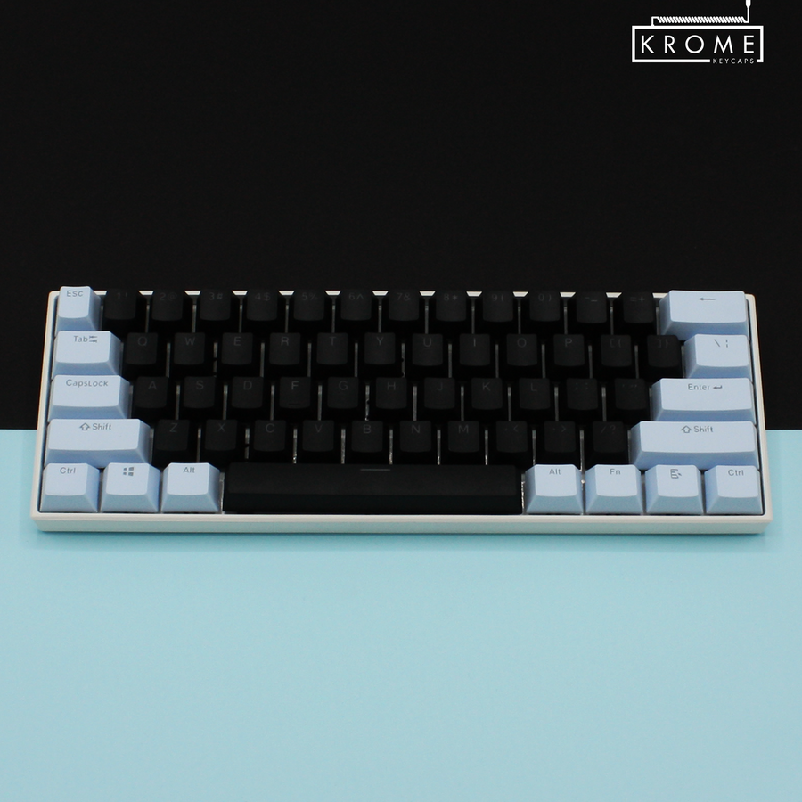 ISO/ANSI - Standard Black & Light Blue PBT Keycaps – Krome Keycaps LTD