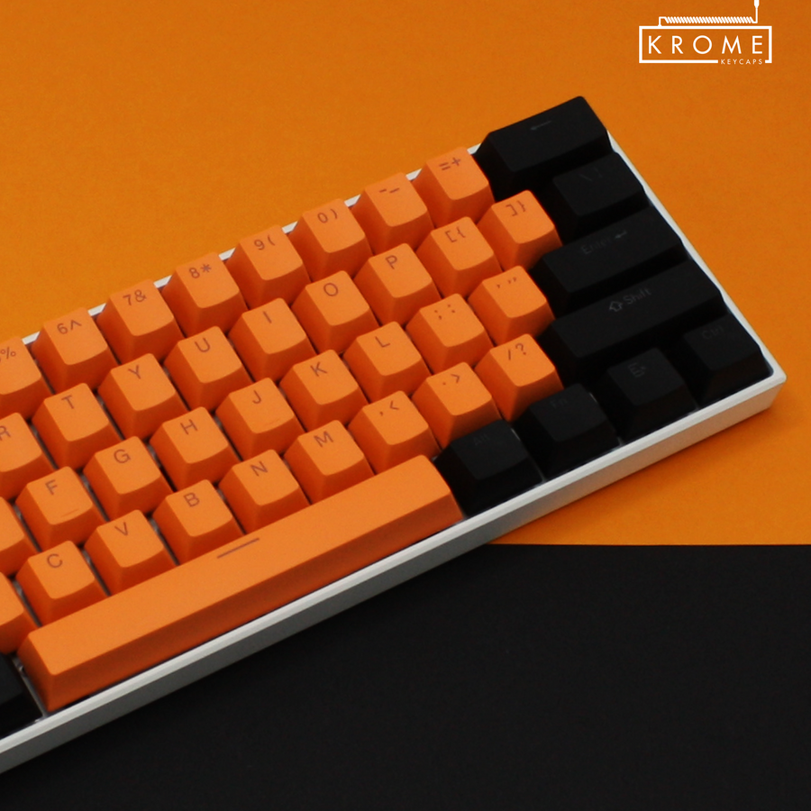 ISO/ANSI - Standard Black & Orange PBT Keycaps – Krome Keycaps LTD