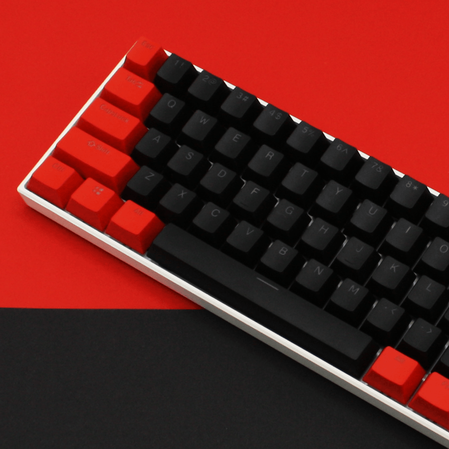 ISO/ANSI - Standard Black & Red PBT Keycaps – Krome Keycaps LTD