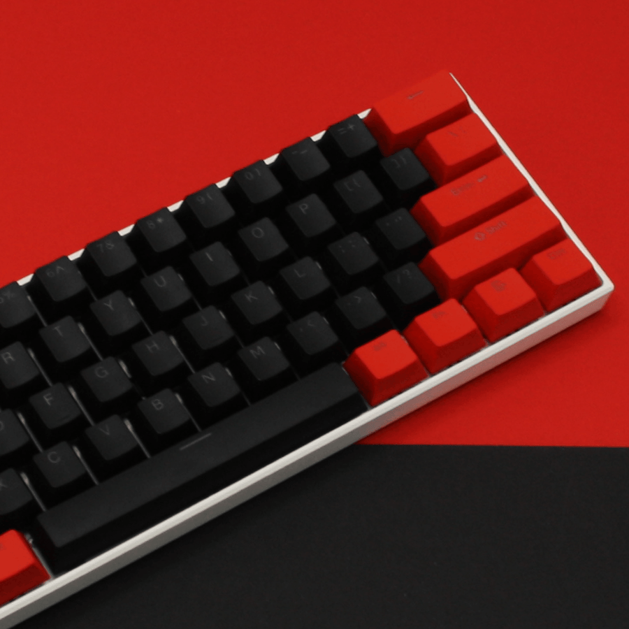 ISO/ANSI - Standard Black & Red PBT Keycaps – Krome Keycaps LTD