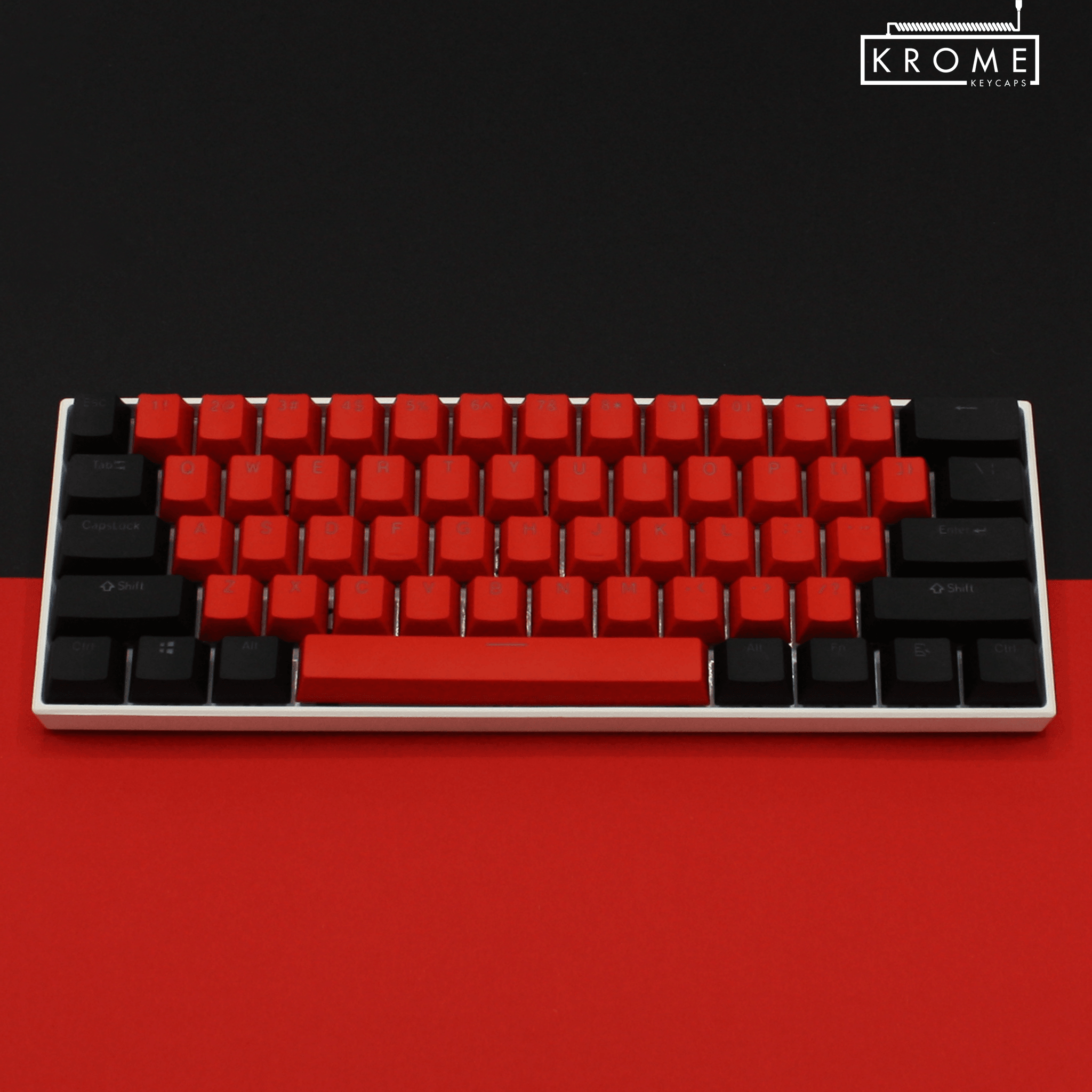 ISO/ANSI - Standard Black & Red PBT Keycaps – Krome Keycaps LTD