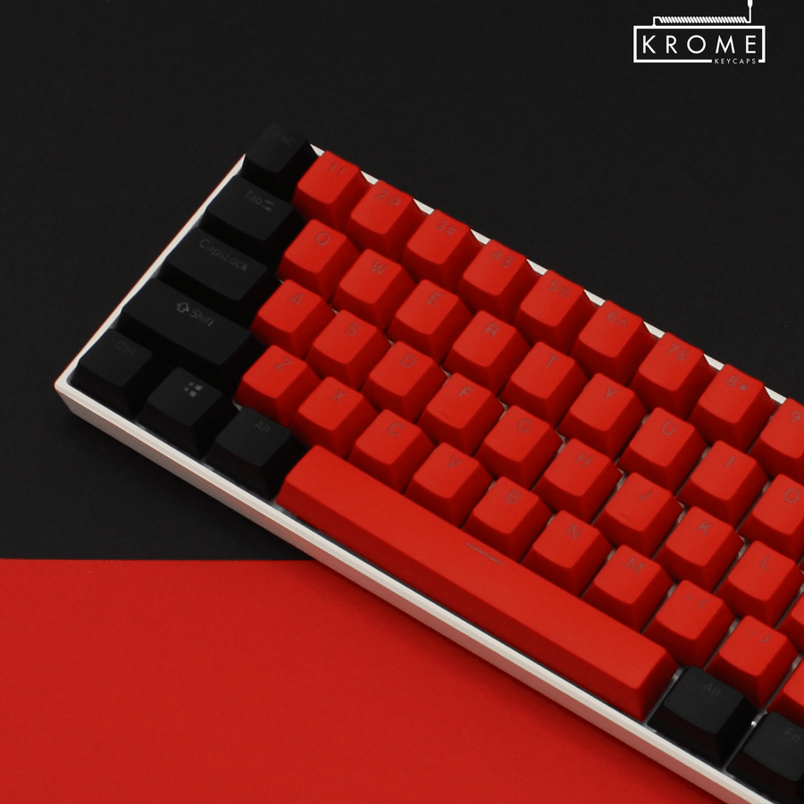 ISO/ANSI - Standard Black & Red PBT Keycaps – Krome Keycaps LTD