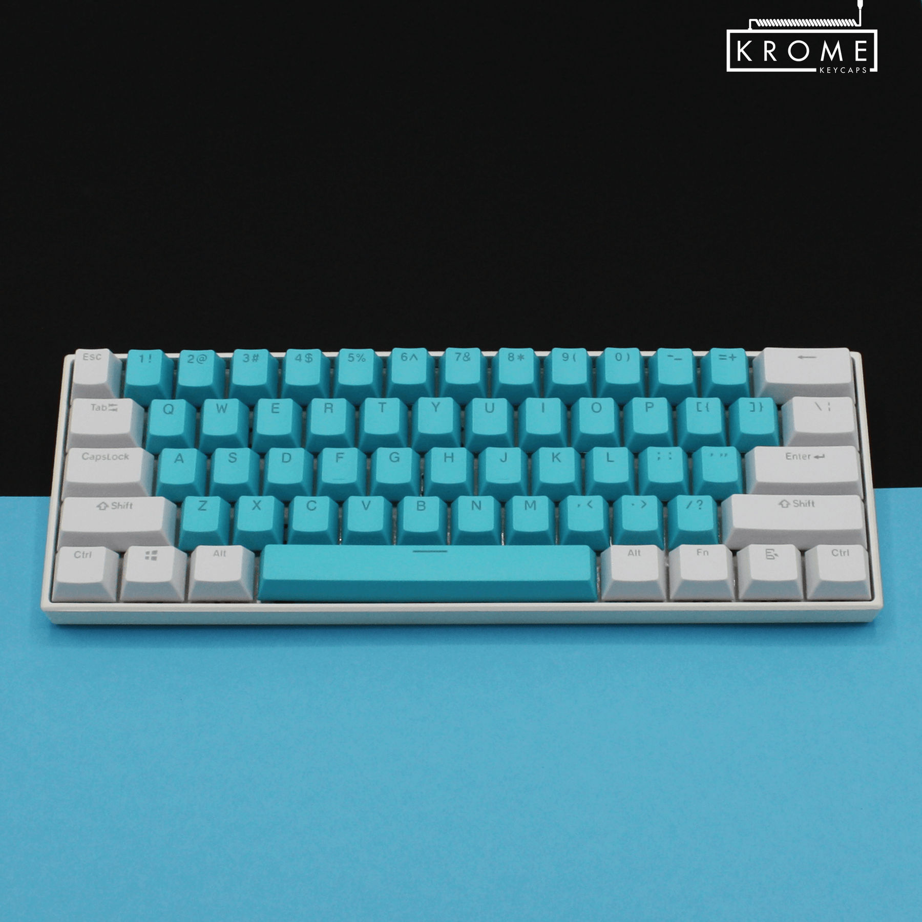 ISO/ANSI - Standard White & Blue PBT Keycaps – Krome Keycaps LTD