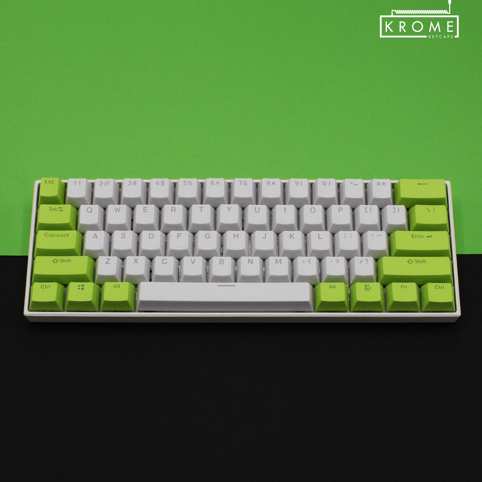 ISO/ANSI - Standard White & Green PBT Keycaps – Krome Keycaps LTD