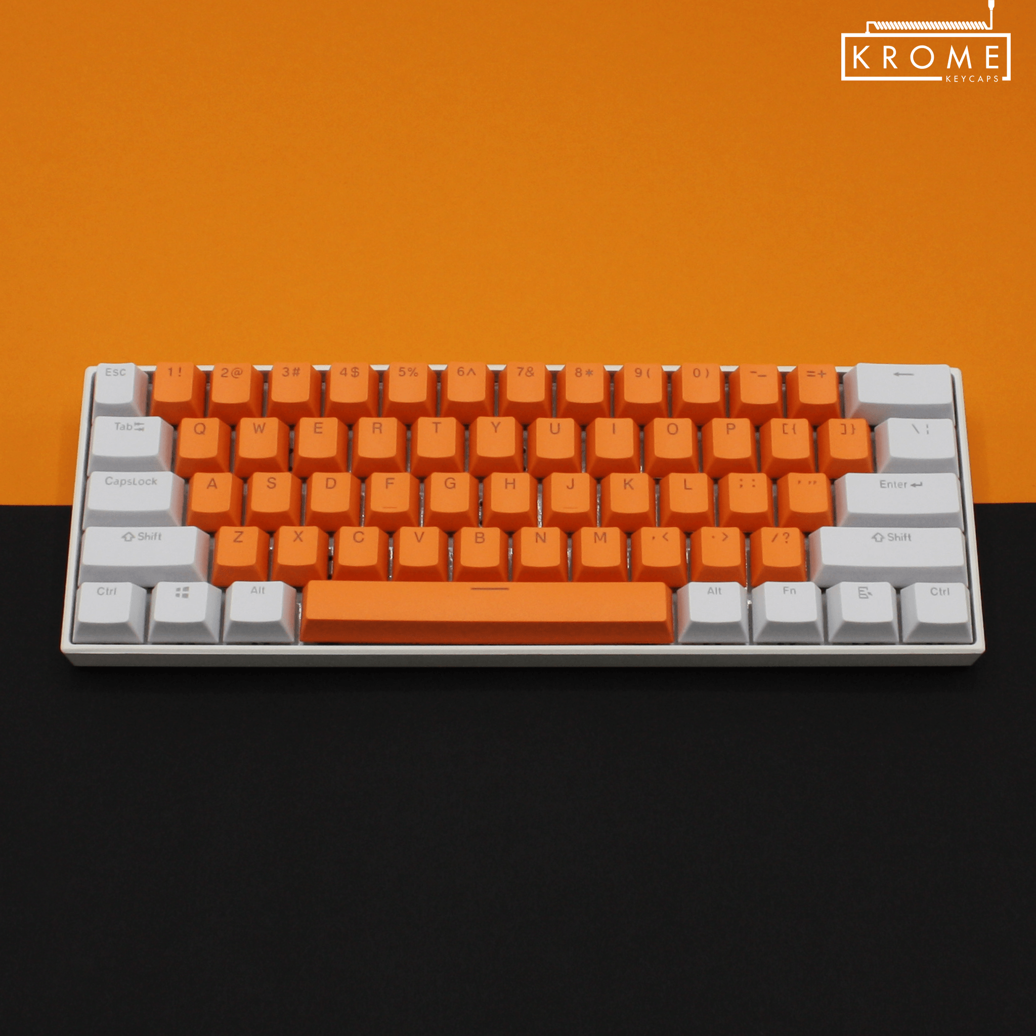 ISO/ANSI - Standard White & Orange PBT Keycaps – Krome Keycaps LTD