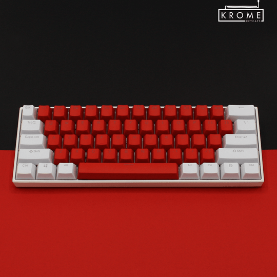 ISO/ANSI - Standard White & Red PBT Keycaps – Krome Keycaps LTD