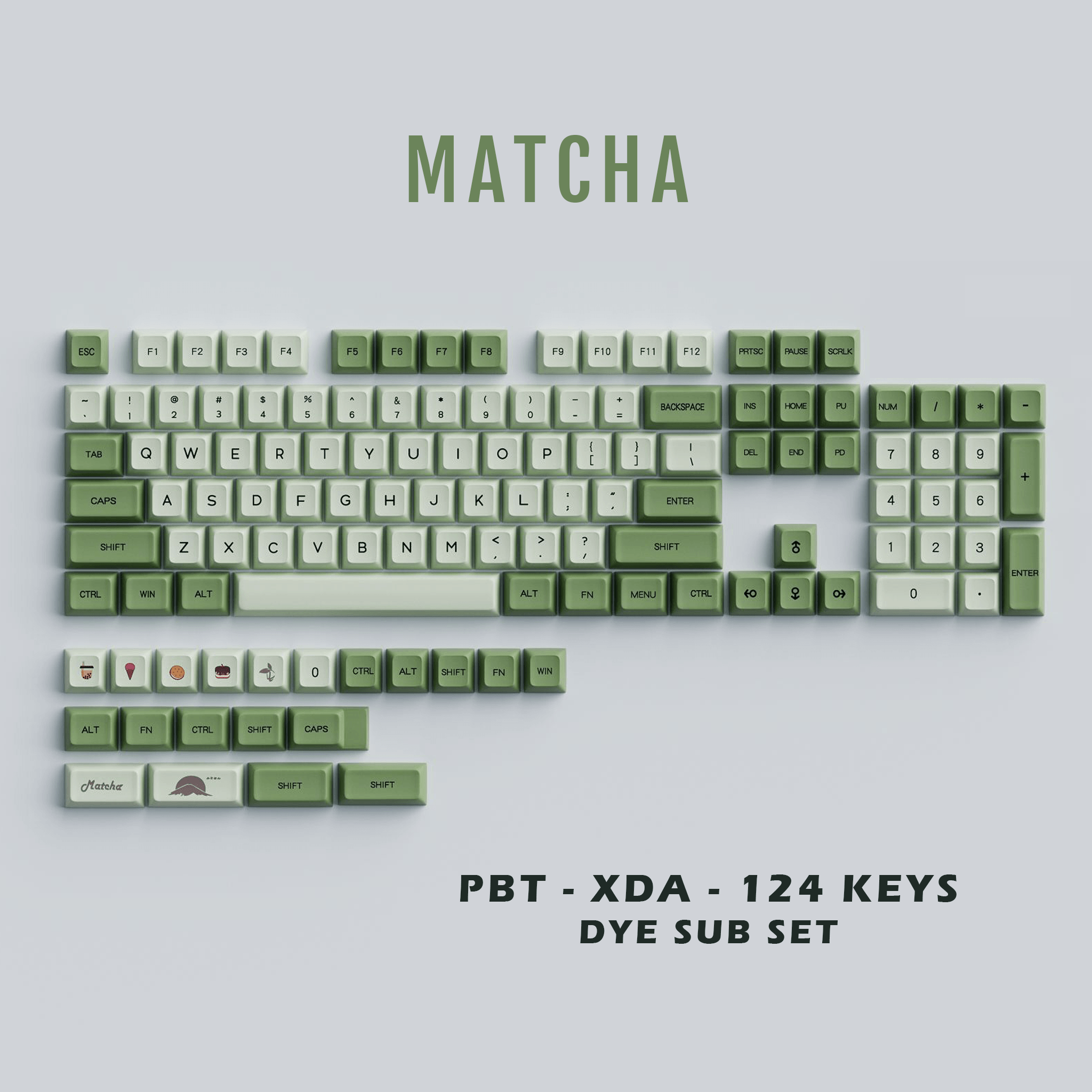 Matcha - XDA - 124 Keycaps – kromekeycaps