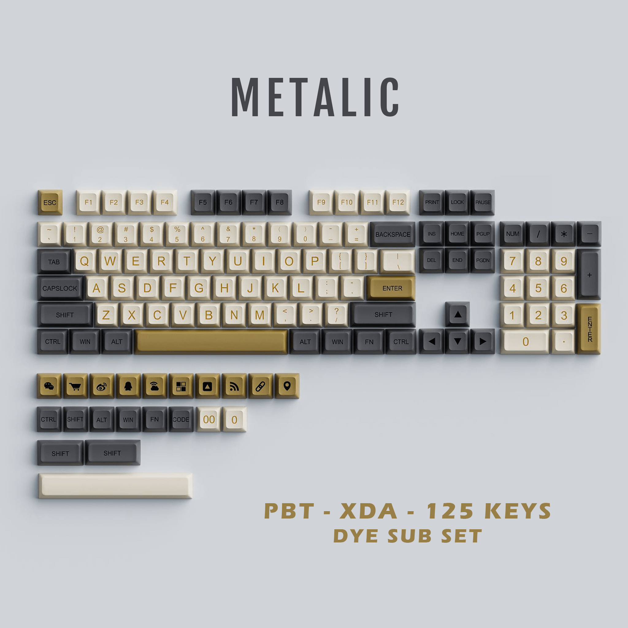 Metalic - XDA - 125 Keycaps – Krome Keycaps LTD