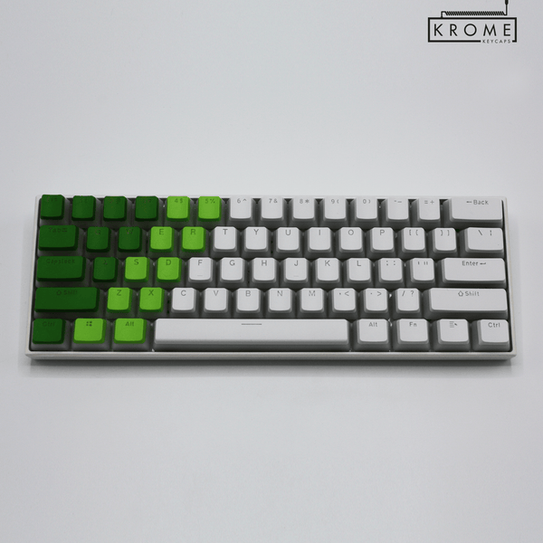 ISO/ANSI - Triocolourway - Green / Lime / White - Pudding PBT Keycaps ...