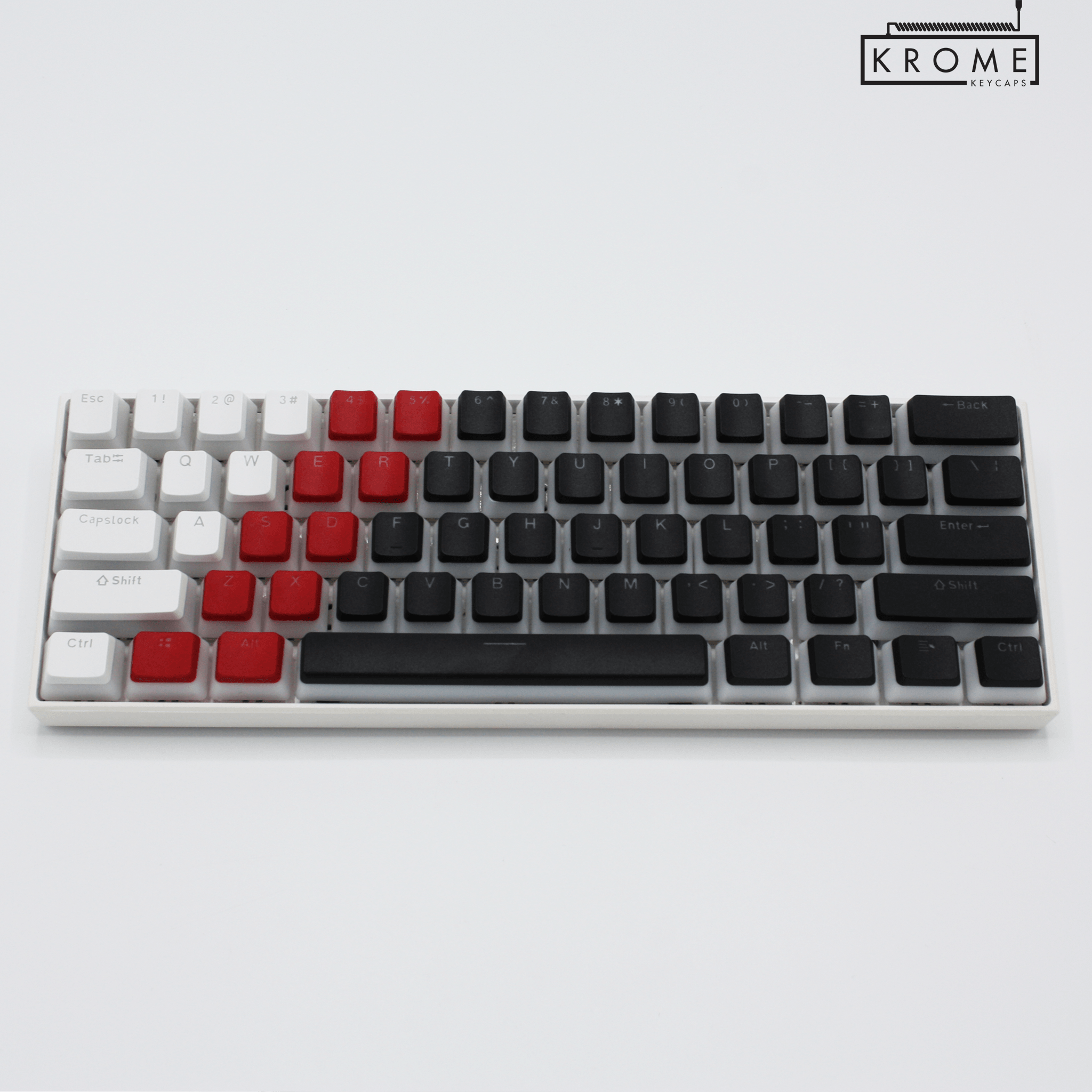 ISO/ANSI - Triocolourway - White / Red / Black - Pudding PBT Keycaps ...