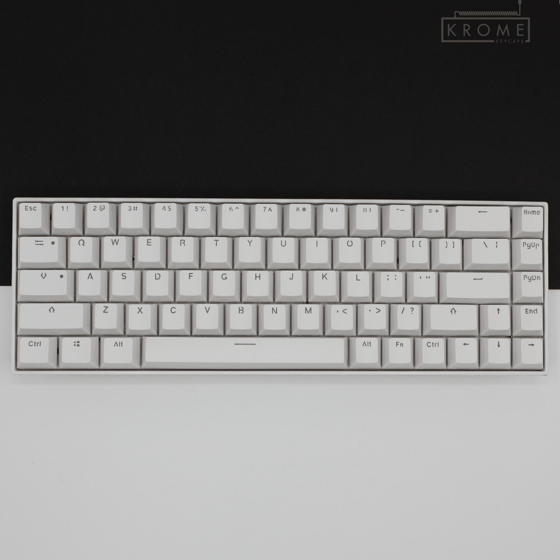 White Backlit PBT Keycaps - 65/75% – Krome Keycaps LTD